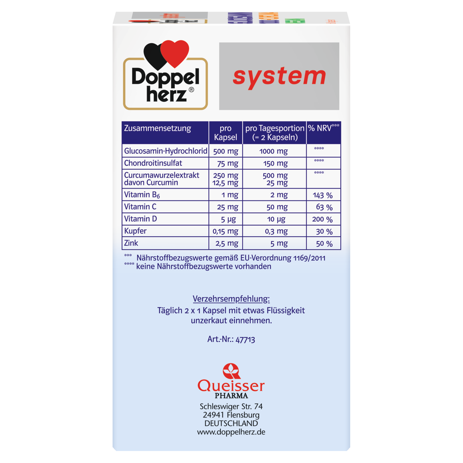 Doppelherz System Glucosamin 1000 Curcuma Vegan Doppelherz